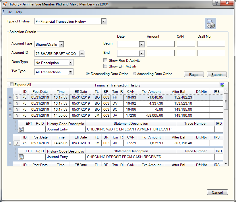 Reviewing Share/Share Draft History Reviewing Share/Share Draft History
